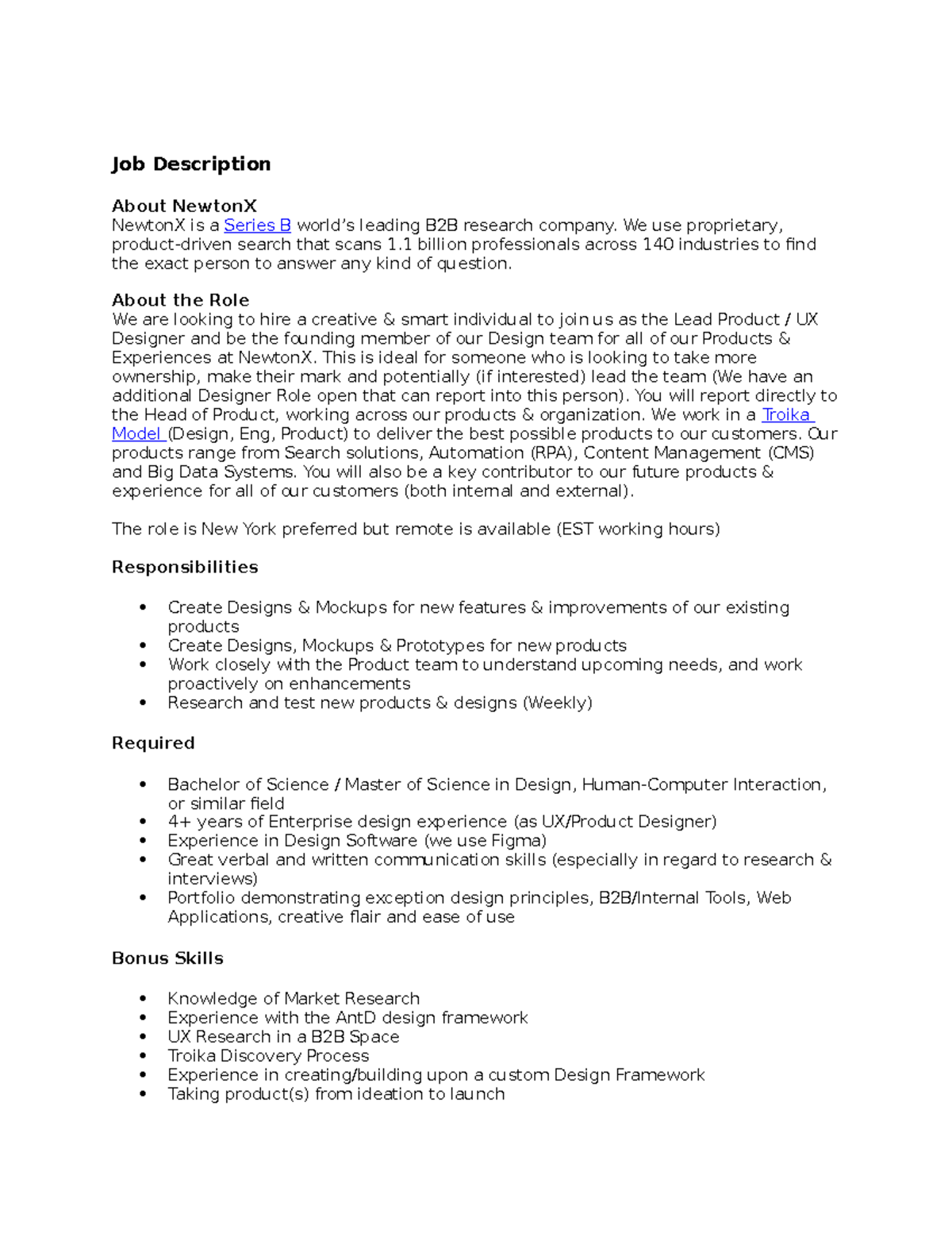 Newton X- Product-UX designer - Job Description About NewtonX NewtonX ...