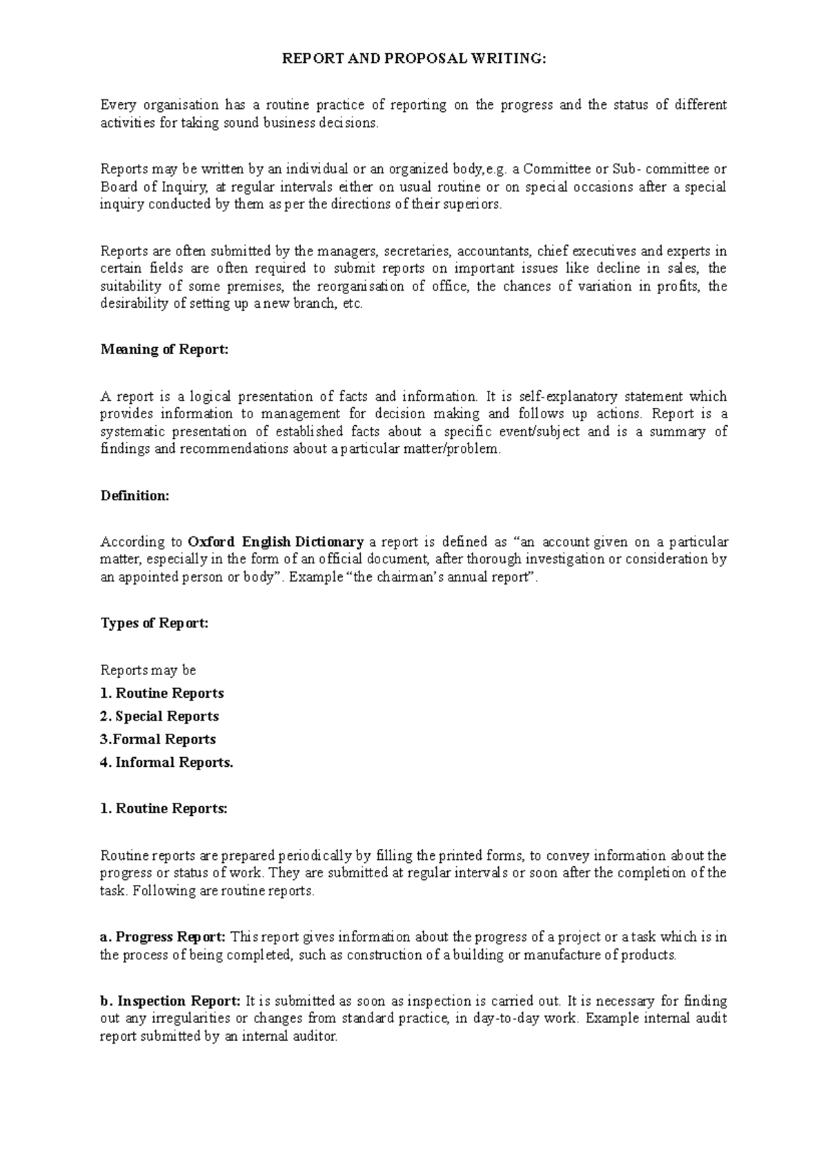 Report AND Proposal Writing - REPORT AND PROPOSAL WRITING: Every ...