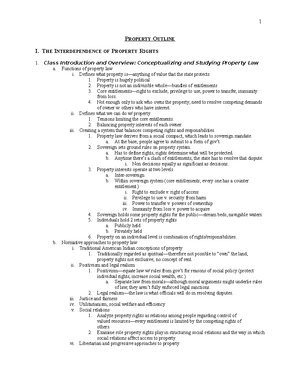 Property Attack Outline - Trespass Attack (Right to Exclude) Common law ...