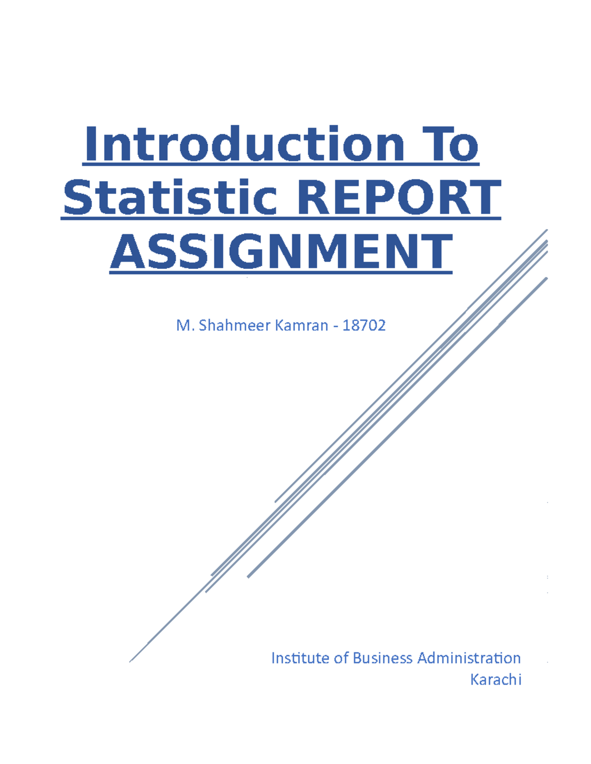 Report - Introduction to Statistics - Institute of Business ...