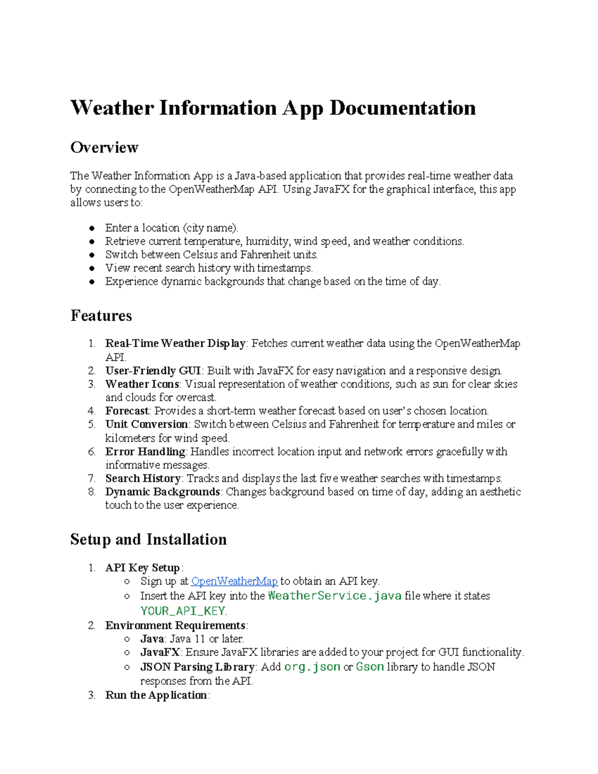 Weather Information App Documentation - Weather Information App ...