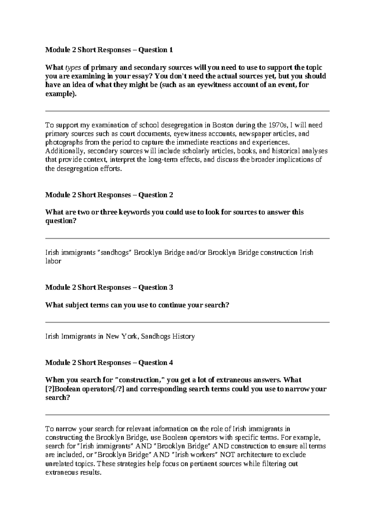 HIS 200 Module 2 Short Responses - Module 2 Short Responses – Question ...