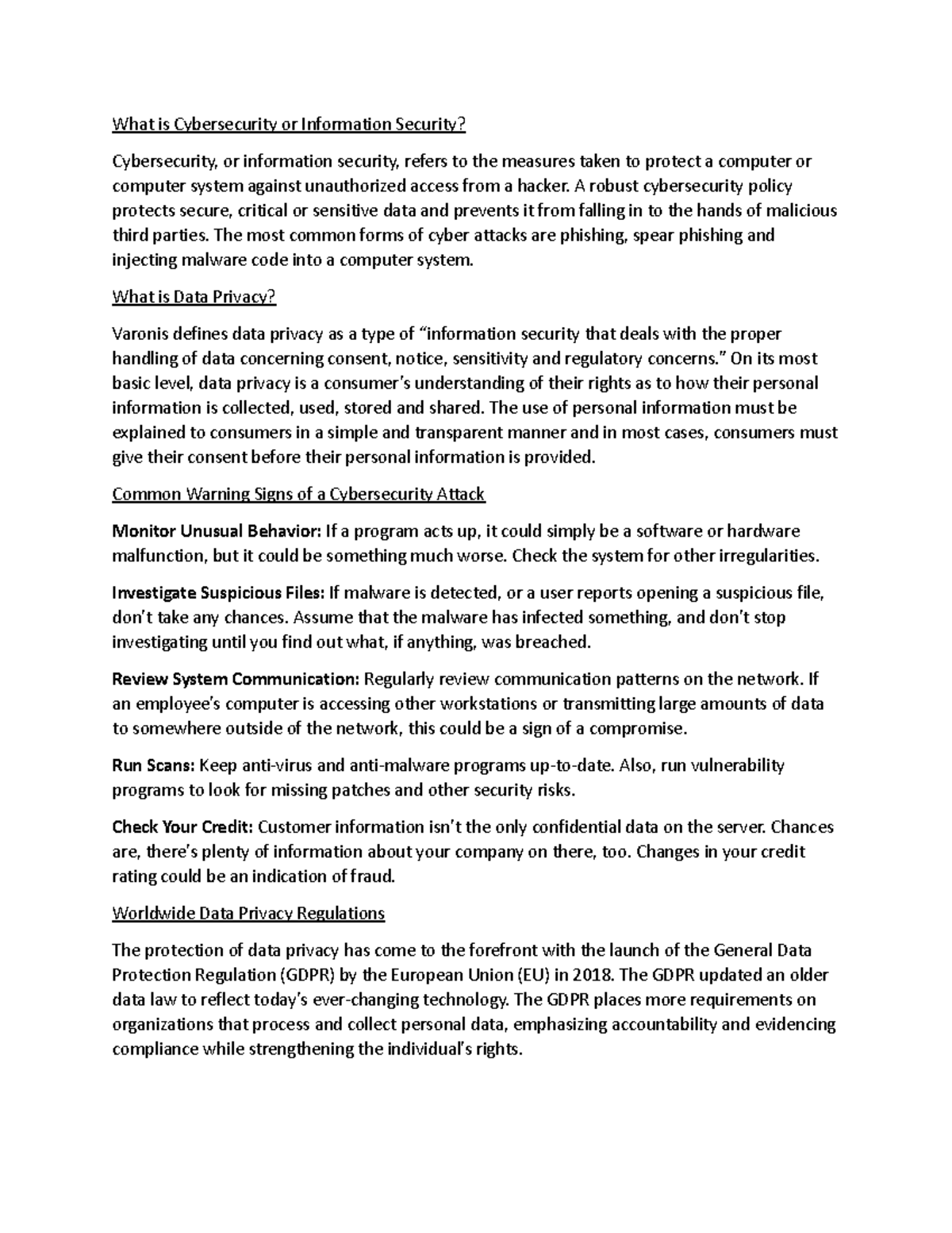 ICE TASK 3 - What is Cybersecurity or Information Security ...