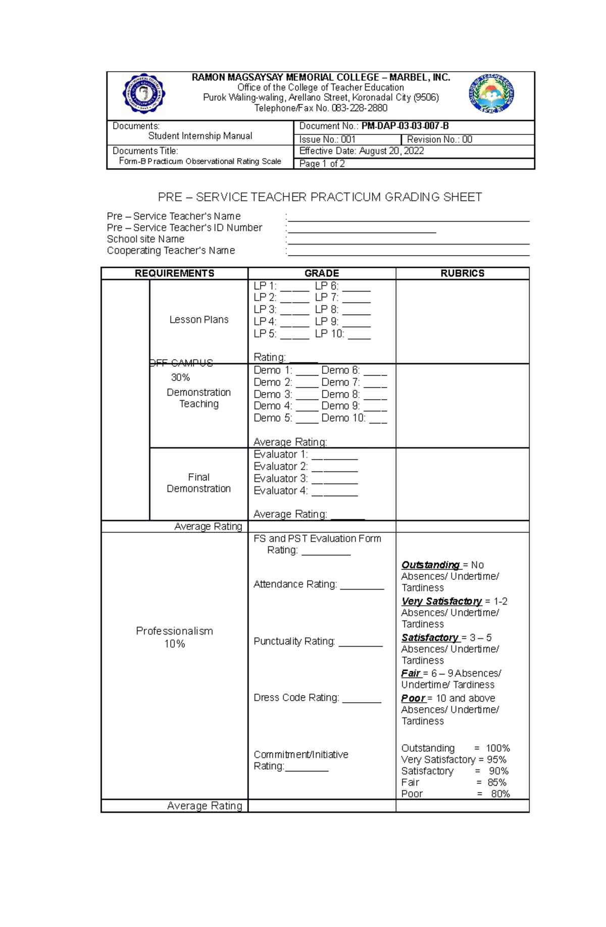 Intern-2 - Lesson plan - RAMON MAGSAYSAY MEMORIAL COLLEGE – MARBEL, INC ...