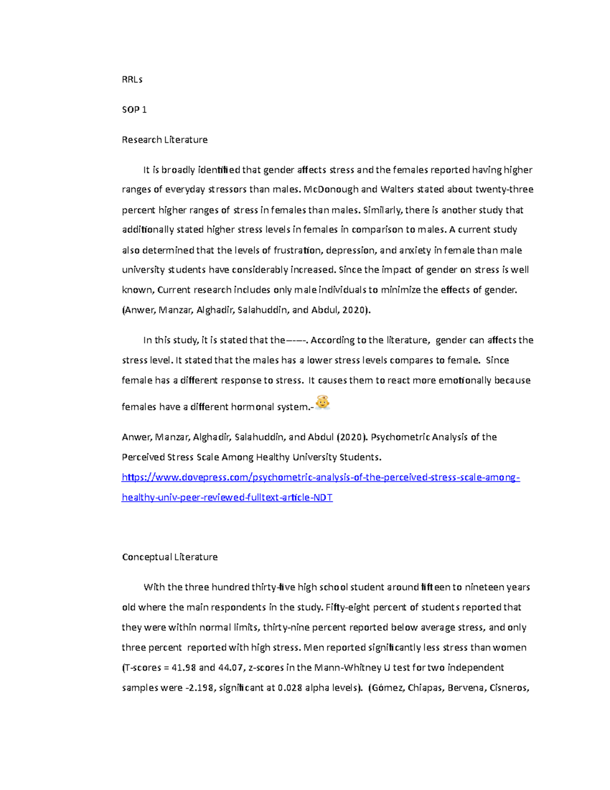 RRLs - dgdgsdgd - RRLs SOP 1 Research Literature It is broadly ...