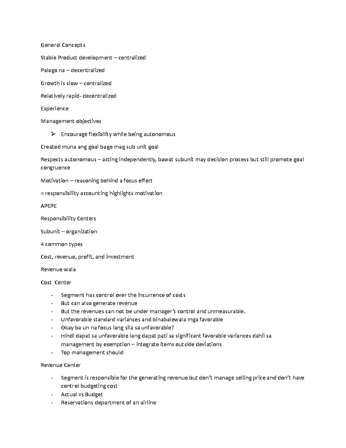 MAS reviewer notes - General Concepts Stable Product development ...