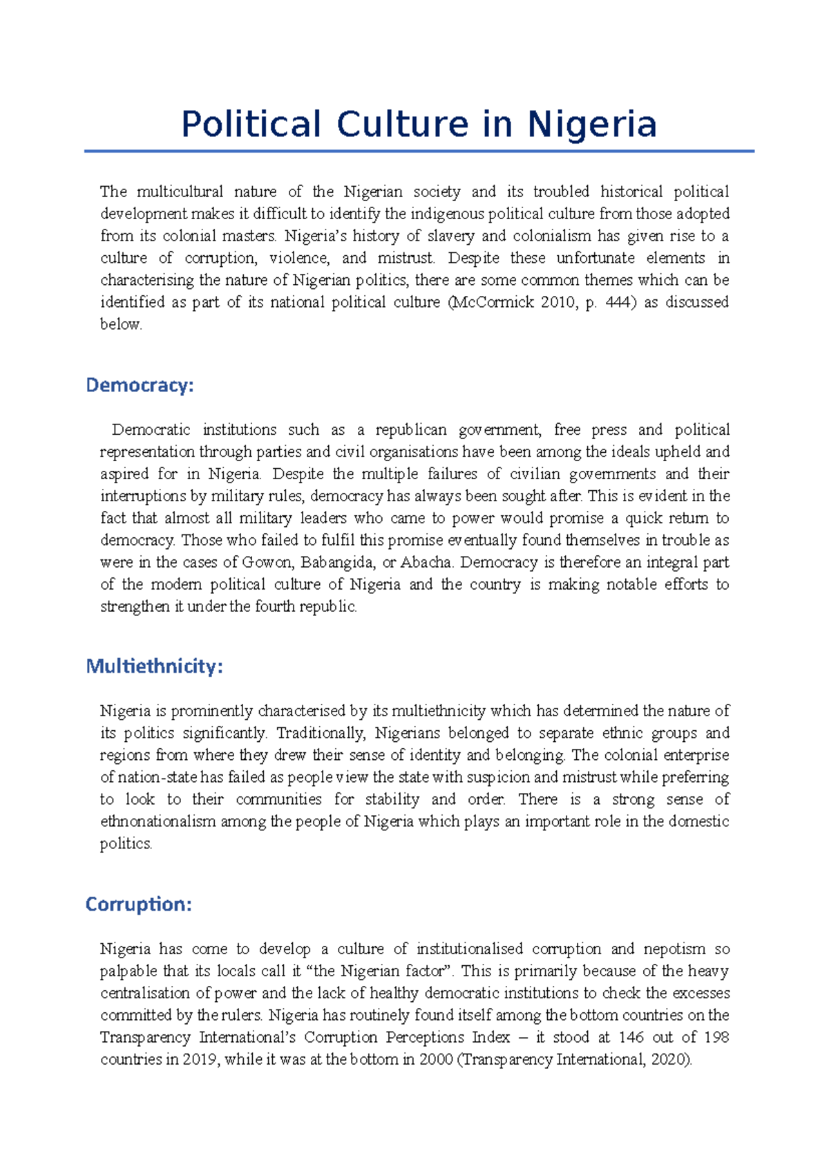 Political Culture in Nigeria - Nigeria’s history of slavery and ...