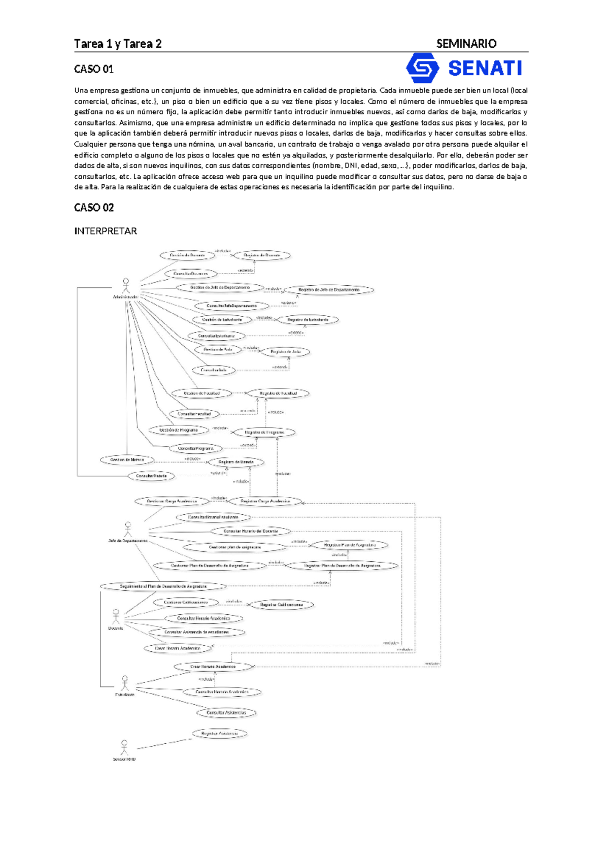 Tarea 1 y Tarea 2 - asdfsf - Tarea 1 y Tarea 2 SEMINARIO CASO 01 Una ...