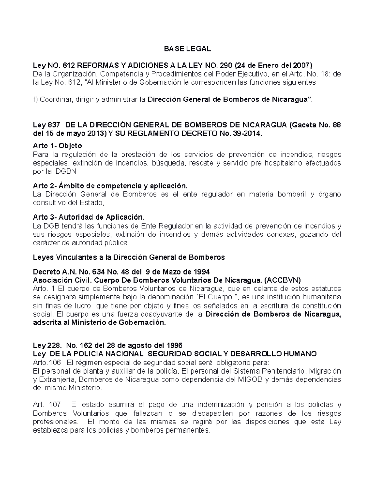 BASE Legal - INFORMACION DE LA UNIVERSIDAD - BASE LEGAL Ley NO. 612 ...