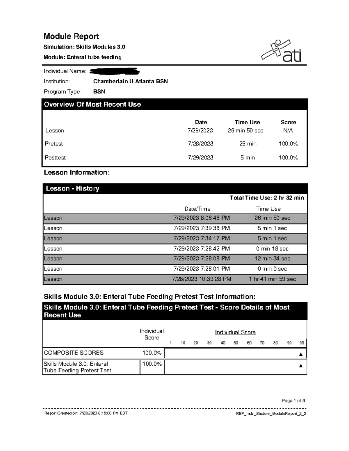Enteral feeding MR - Active learning templates - Module Report ...