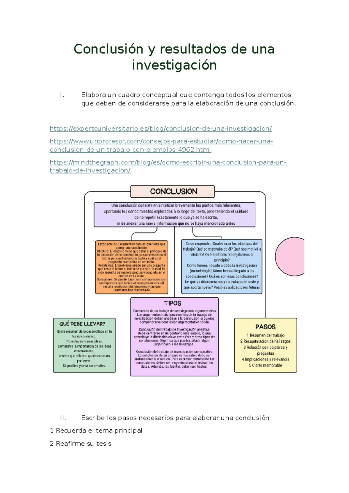 Copia de Conclusión y resultados de una investigación - Conclusión y ...