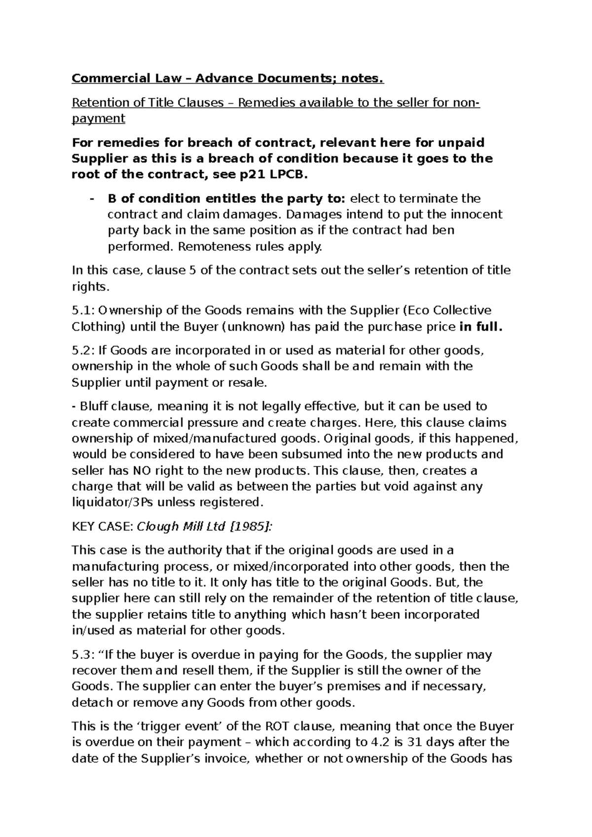 Commercial Law - Advance Doc - Commercial Law – Advance Documents ...