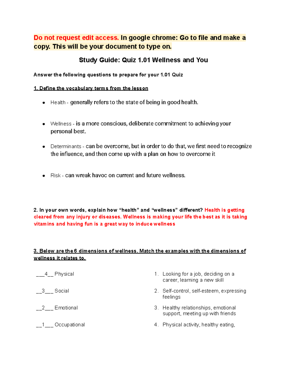Copy of Study Guide Quiz 1 - Do not request edit access. In google ...