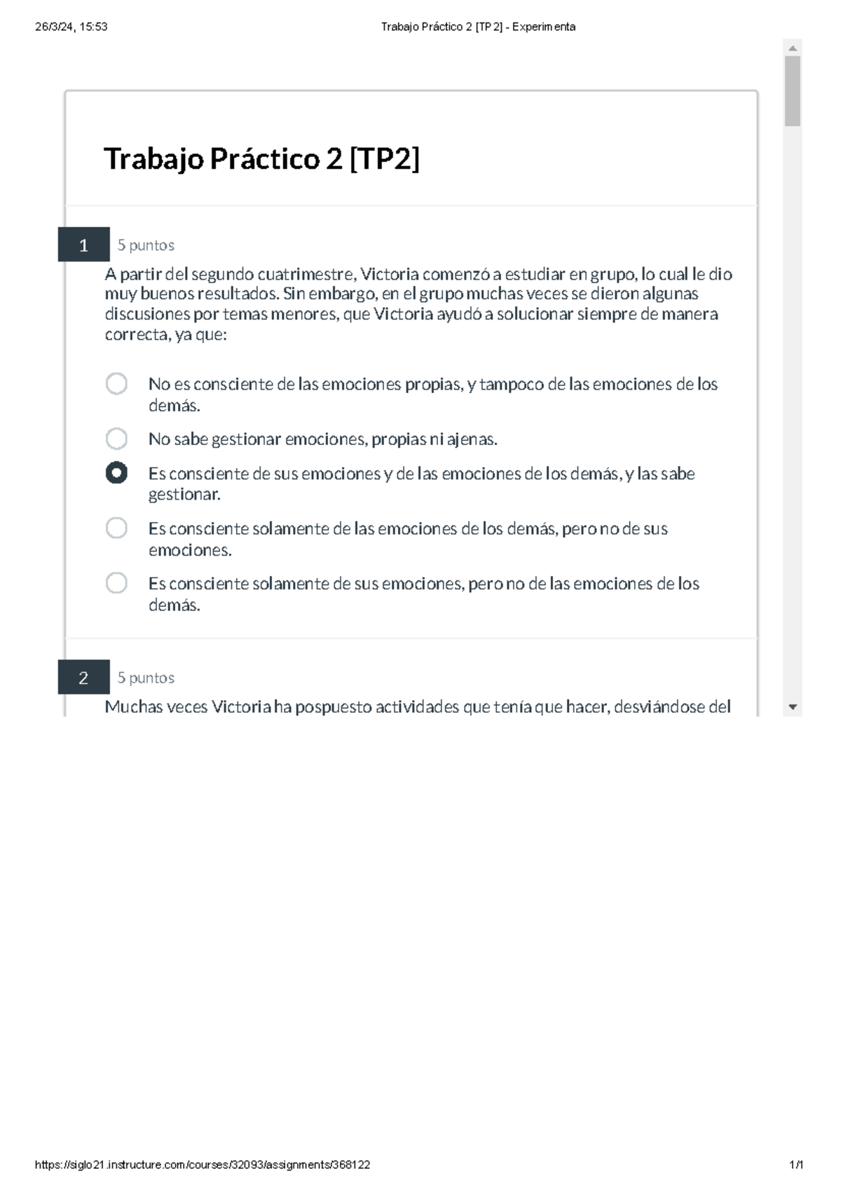 TP2 (100%) - Experimenta - 26/3/24, 15:53 Trabajo Práctico 2 [TP2] - Experimenta - Studocu