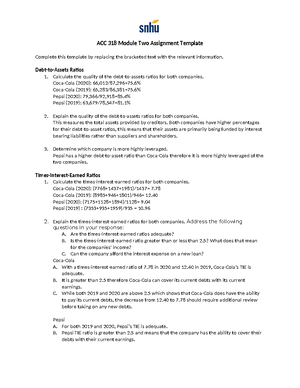 ACC 318 Module Four Assignment Template - ACC 318 Module Four ...