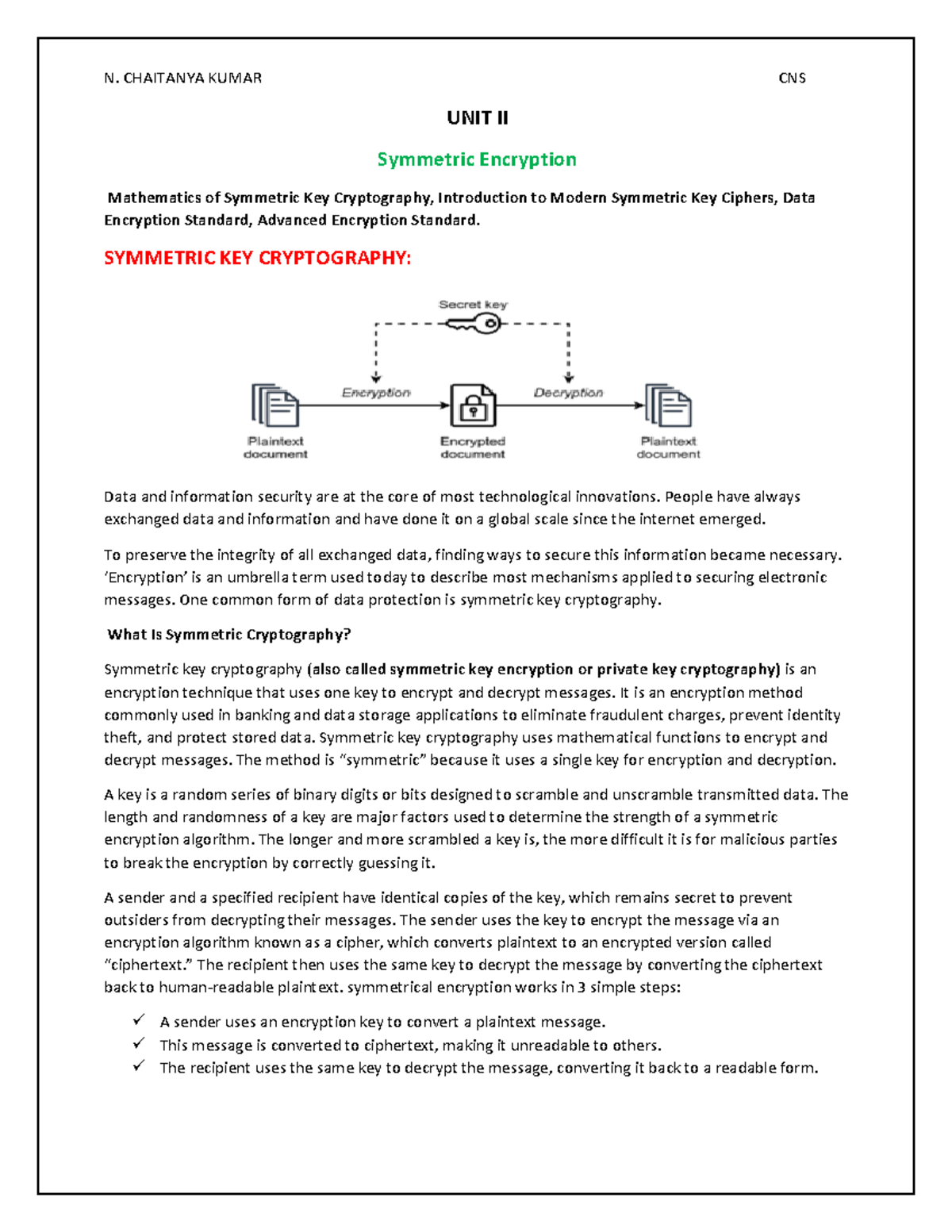 CNS UNIT-2- Final - cryptography networking security (cs322) unit -2 complete pdf - UNIT II ...