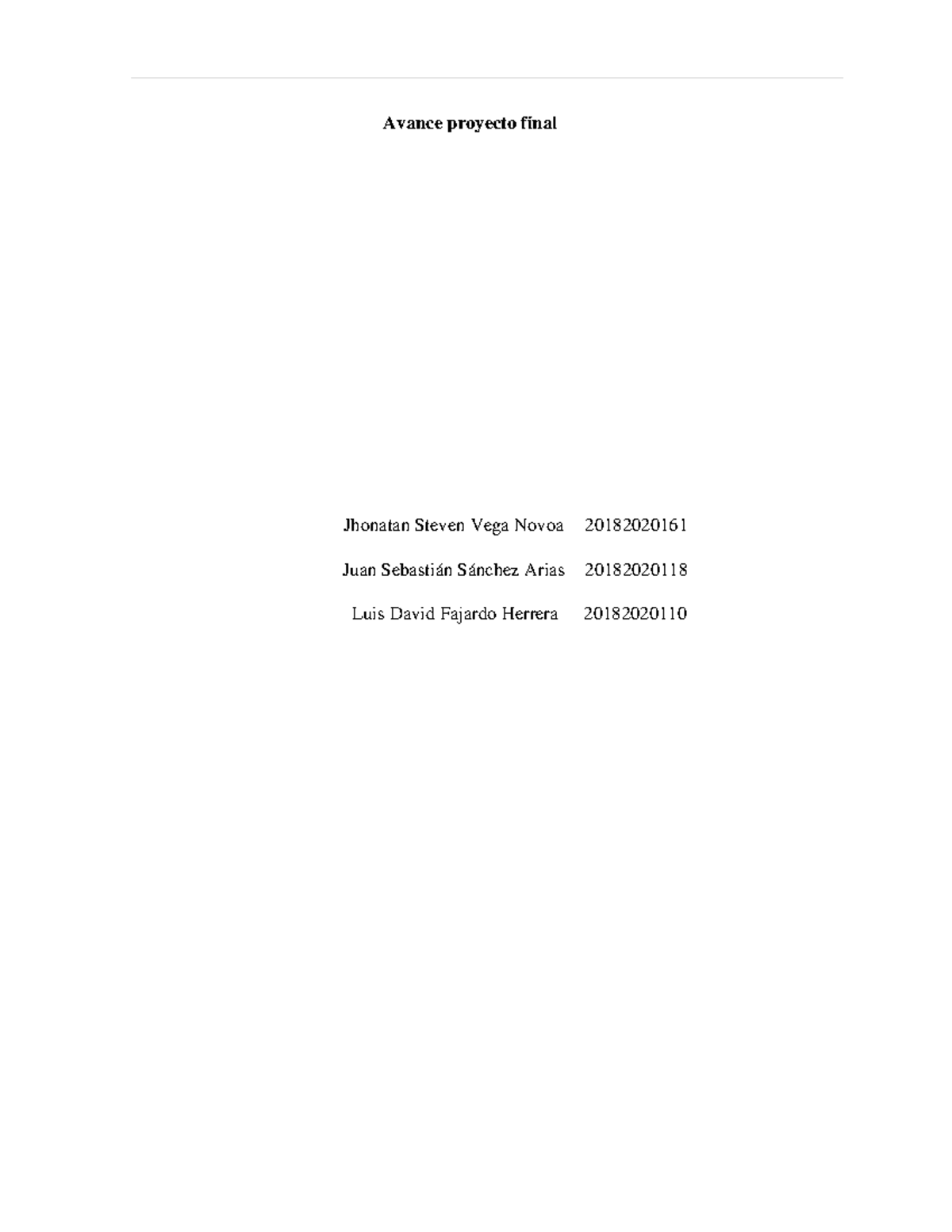 Algreg - Avance proyecto final Jhonatan Steven Vega Novoa 20182020161 ...
