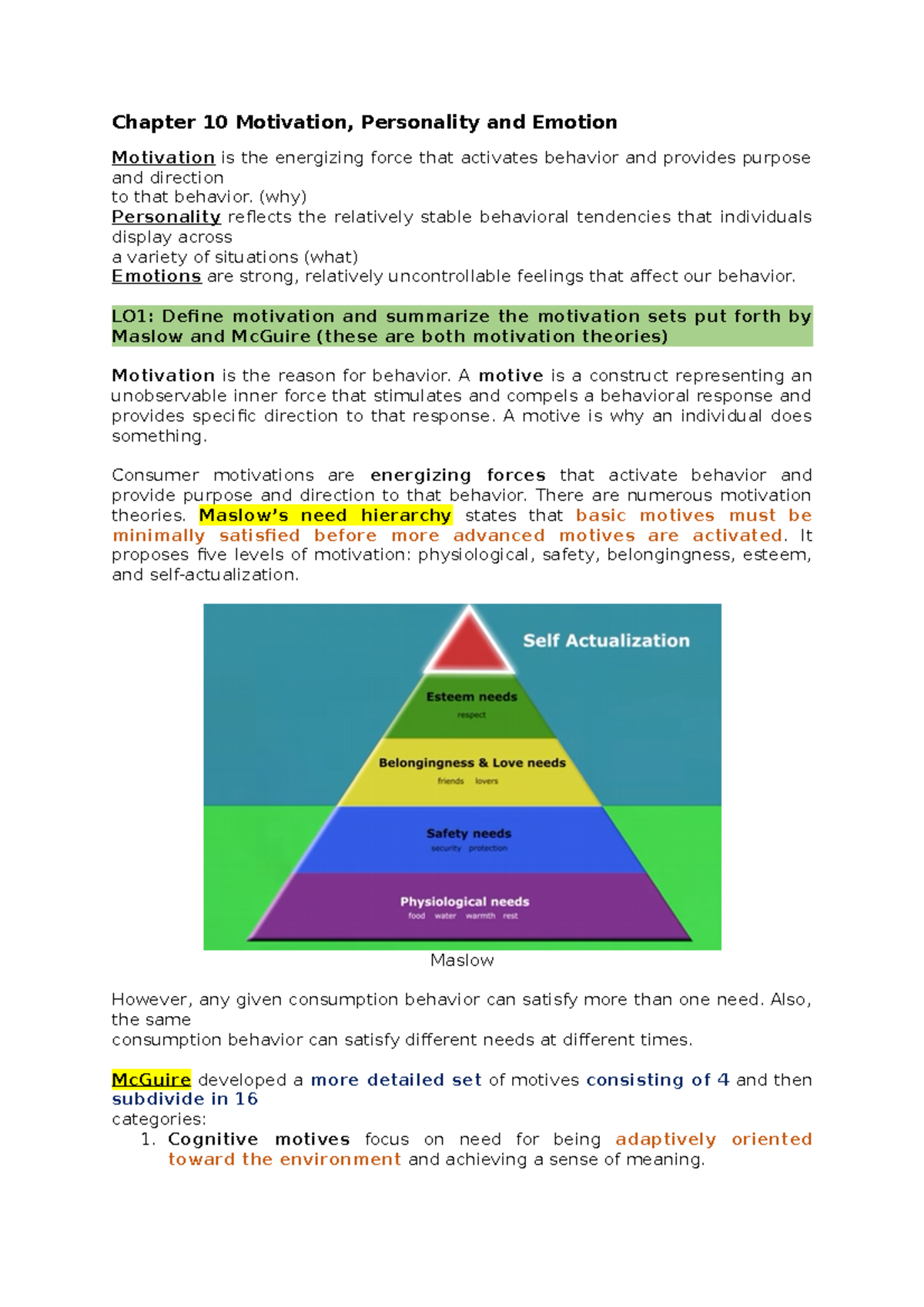 Chapter 10 Motivation, Personality and Emotion - (why) Personality ...