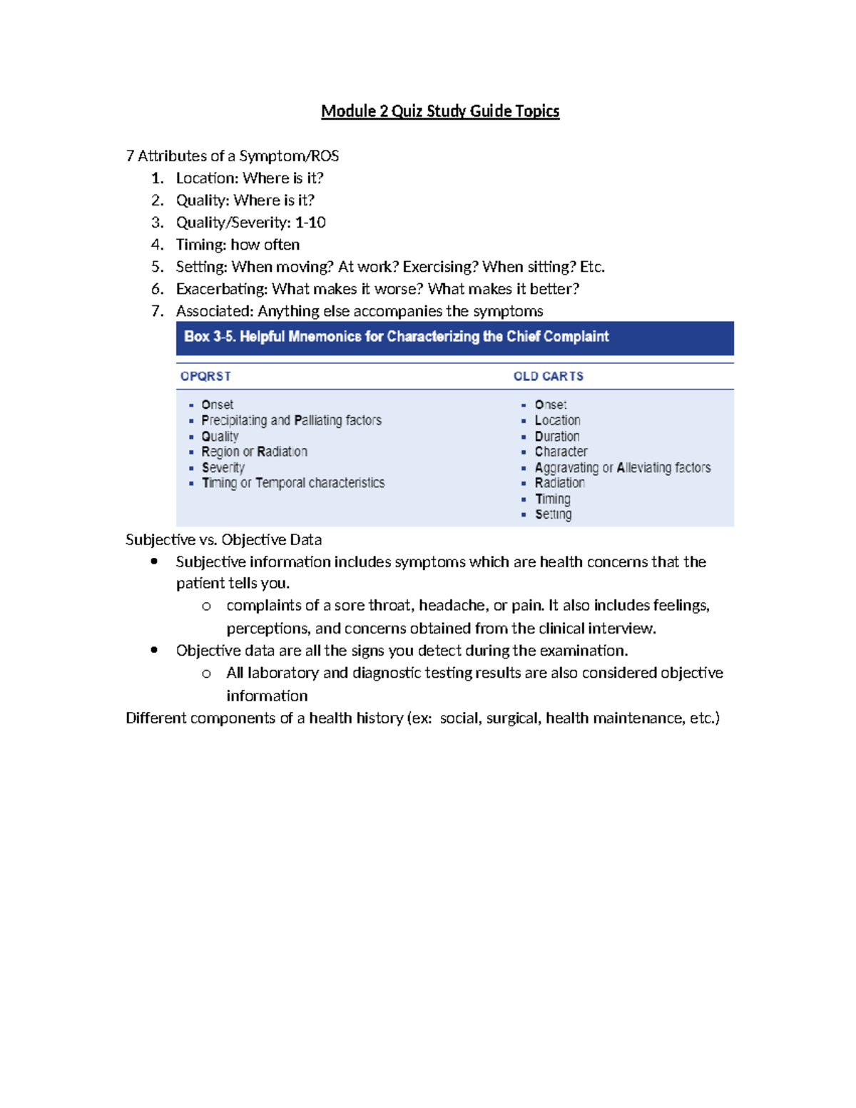 NU 508 Module 2 Study Guide Meagan Smith - Module 2 Quiz Study Guide ...