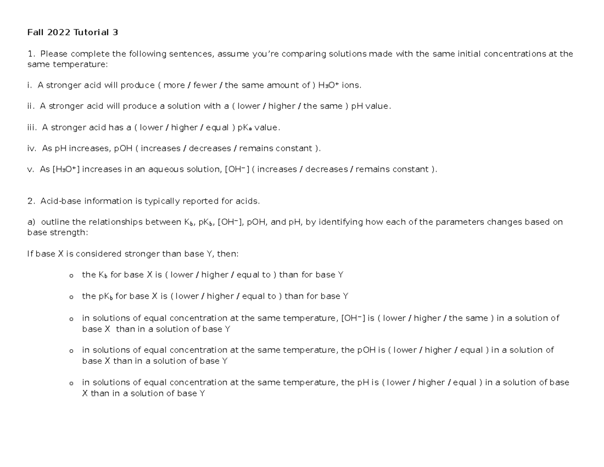 Tutorial 3 TA talk-through student version - Fall 2022 Tutorial 3 ...