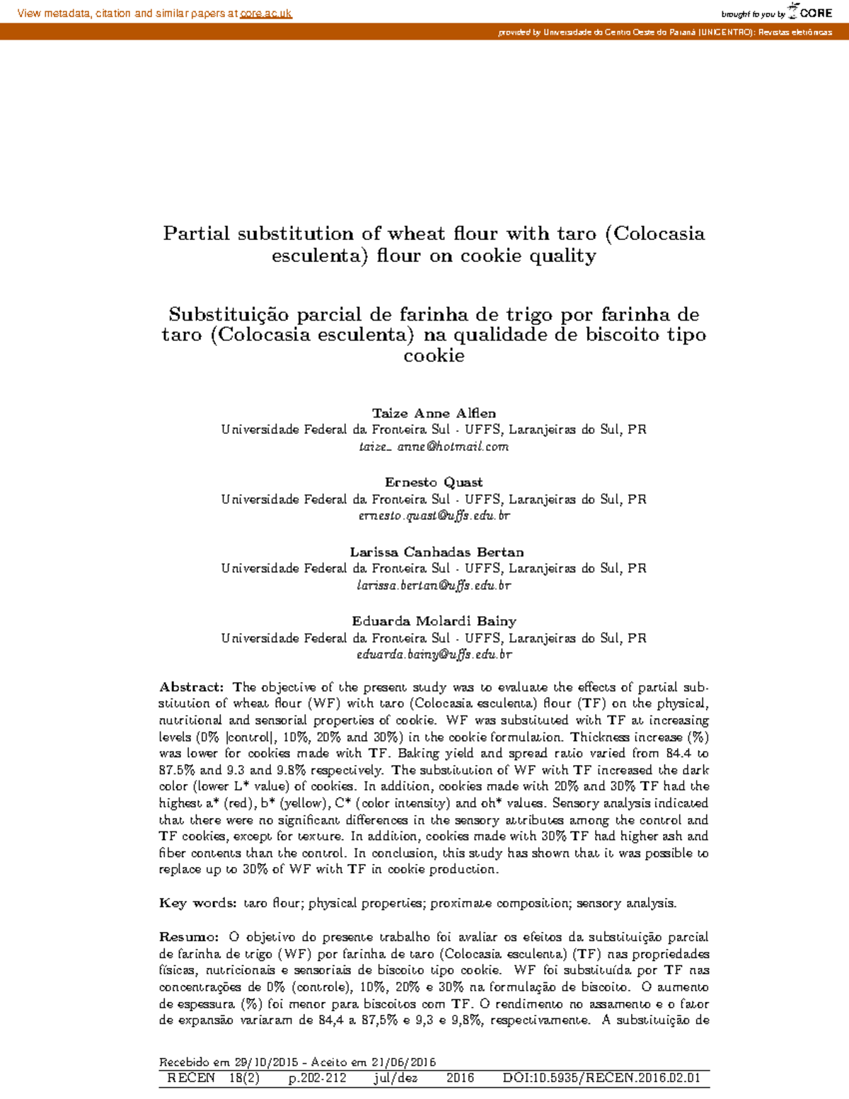 230454474 - Cyucjbonb - Partial substitution of wheat flour with taro ...