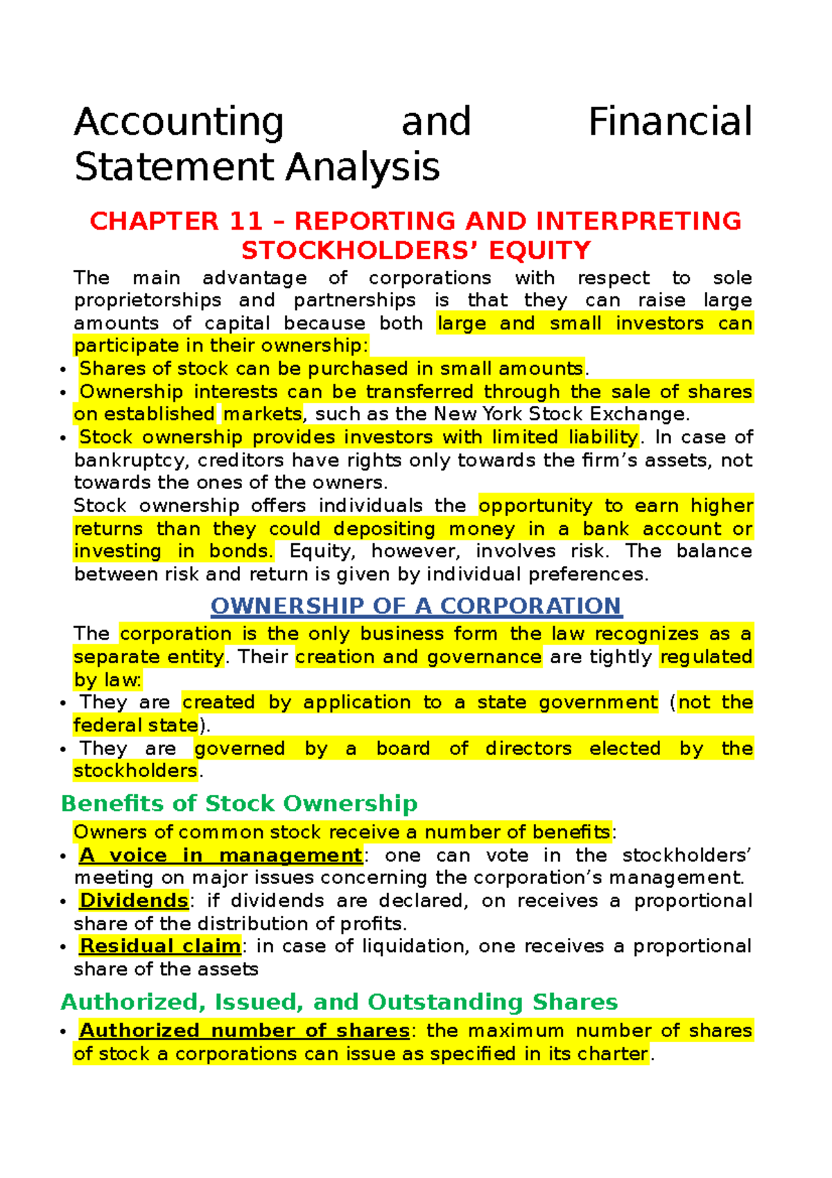 Accounting 2 - Lecture notes + Book summaries - Accounting and ...