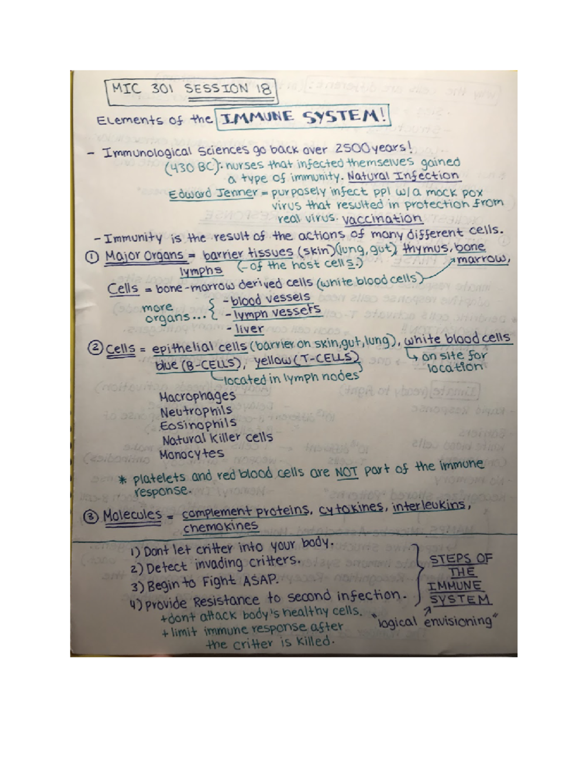 MIC 301 Hand-written Lecutre Notes Sessions 18 and 19 (color-coded ...