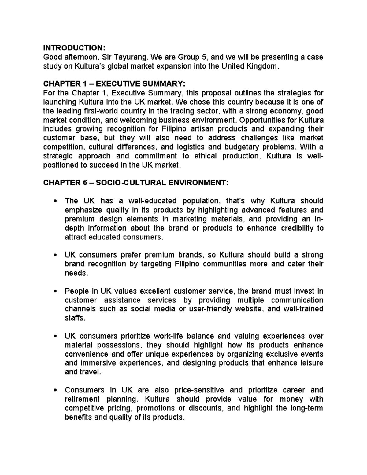 Trade- Script - INTRODUCTION: Good afternoon, Sir Tayurang. We are ...