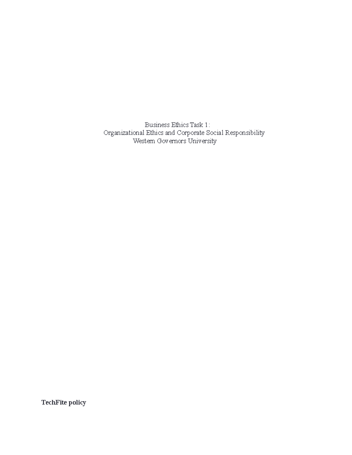 Task 1 SD - C717 Task 1 - Passed - Business Ethics Task 1 ...
