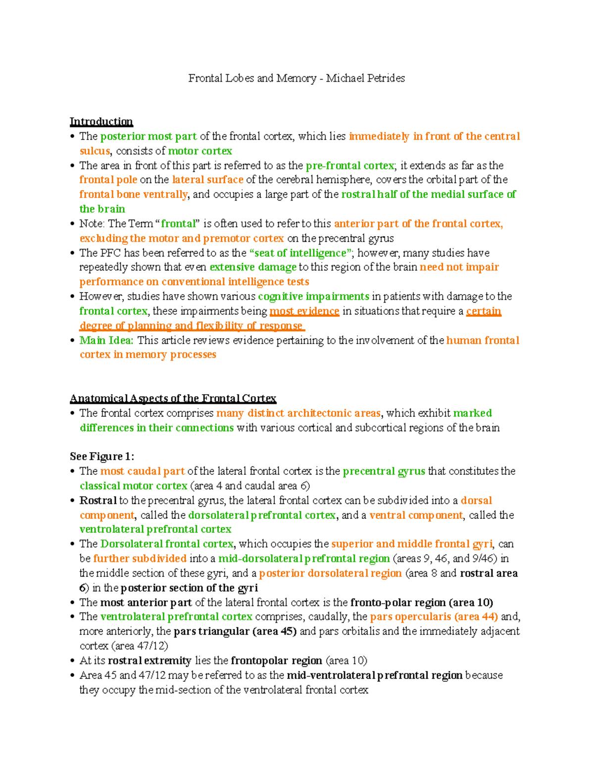 Petrides 2000 Frontal Lobes and Memory - Frontal Lobes and Memory ...