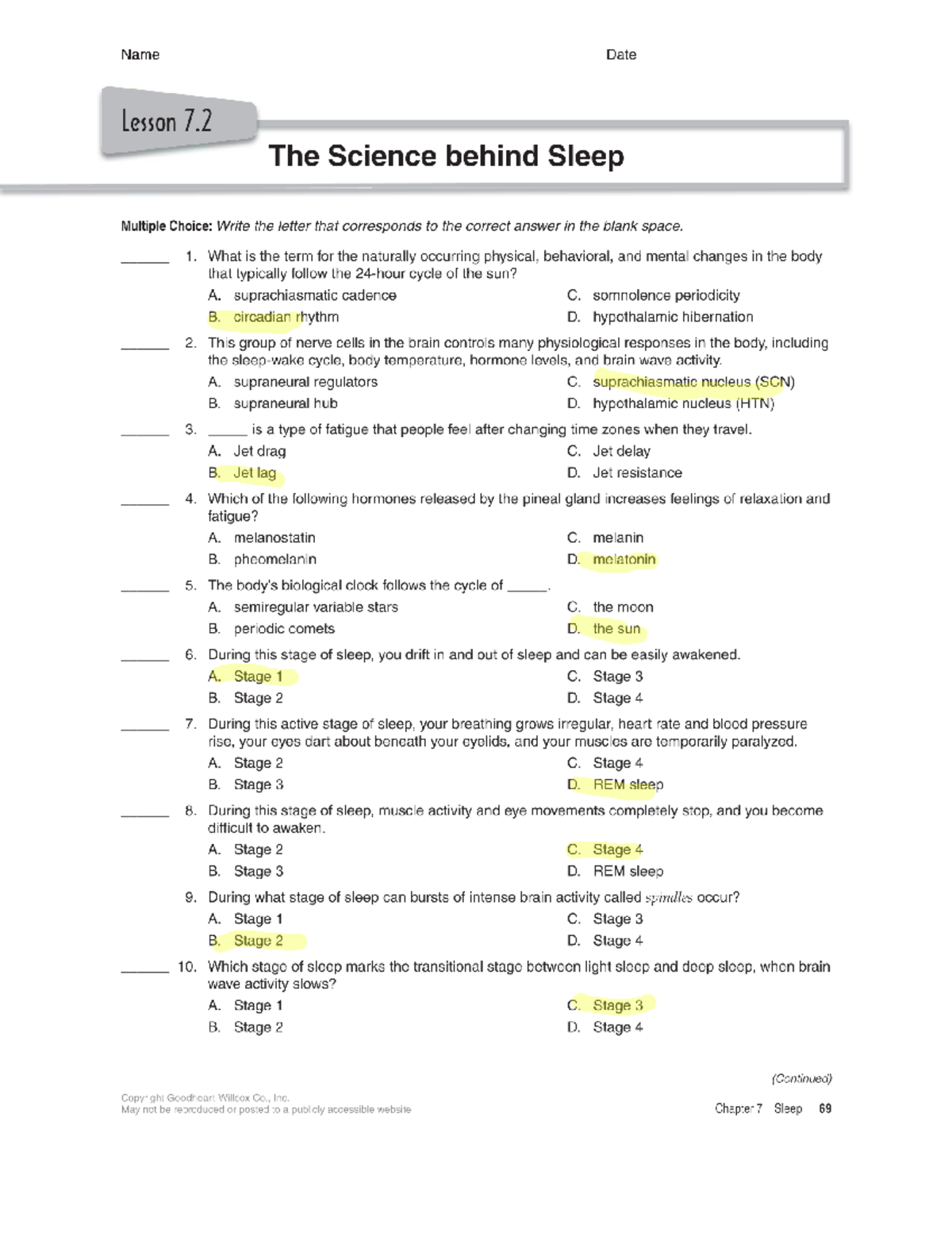 Naleah+Hall+-+Science+behind+Sleep+7.2 - Name Lesson 7. Date The ...