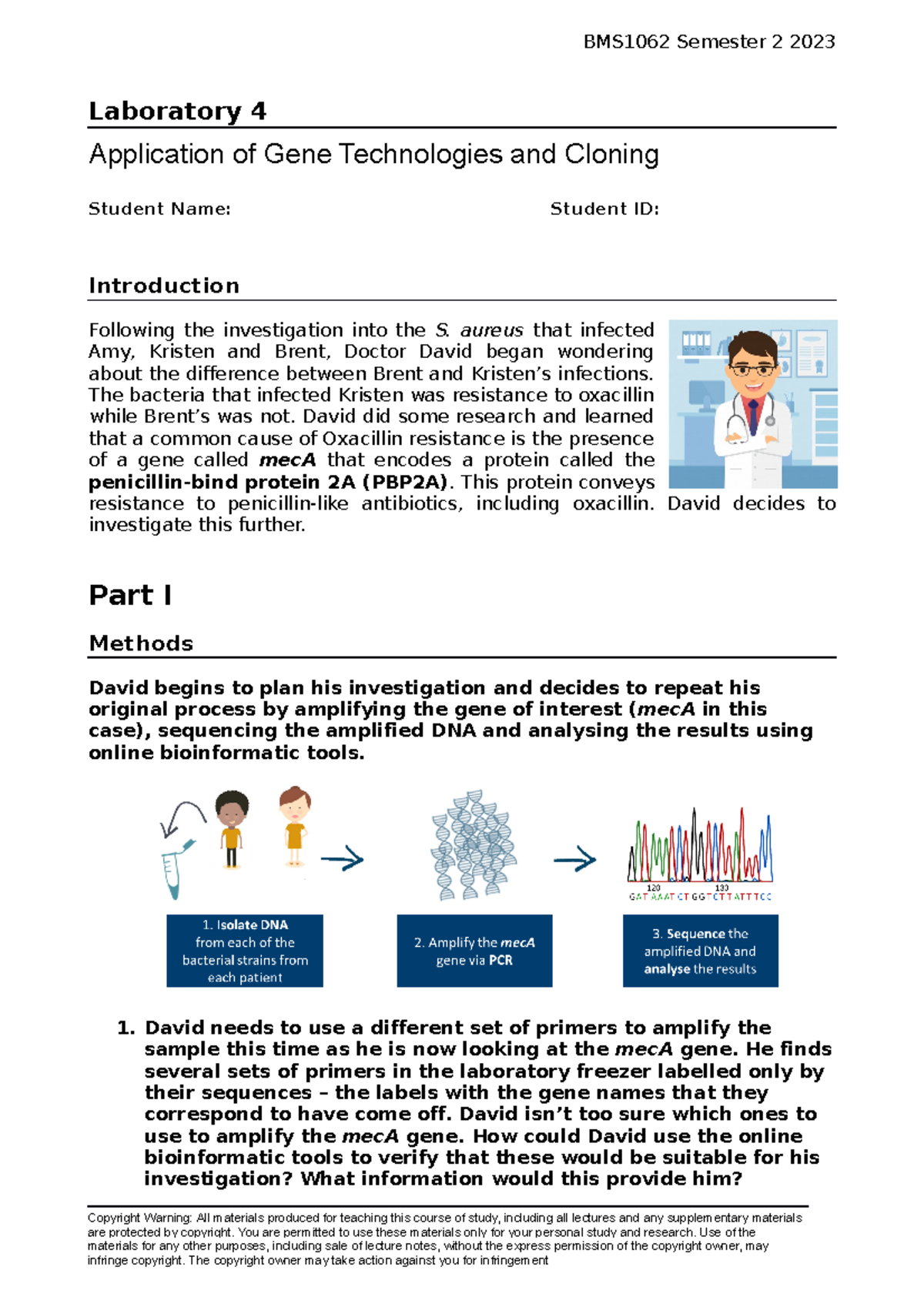 Lab 4 Post-Laboratory Worksheet BMS1062 2023 - Laboratory 4 Application ...