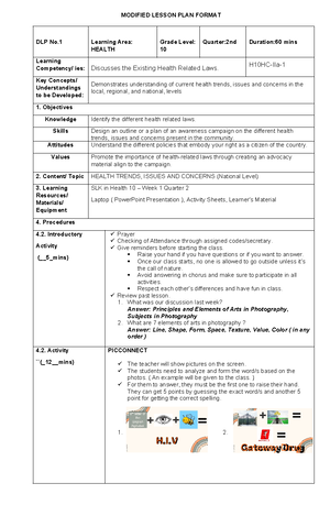 COT2 Final lesson plan docx - A DETAILED LESSON PLAN (Cookery 9) By ...