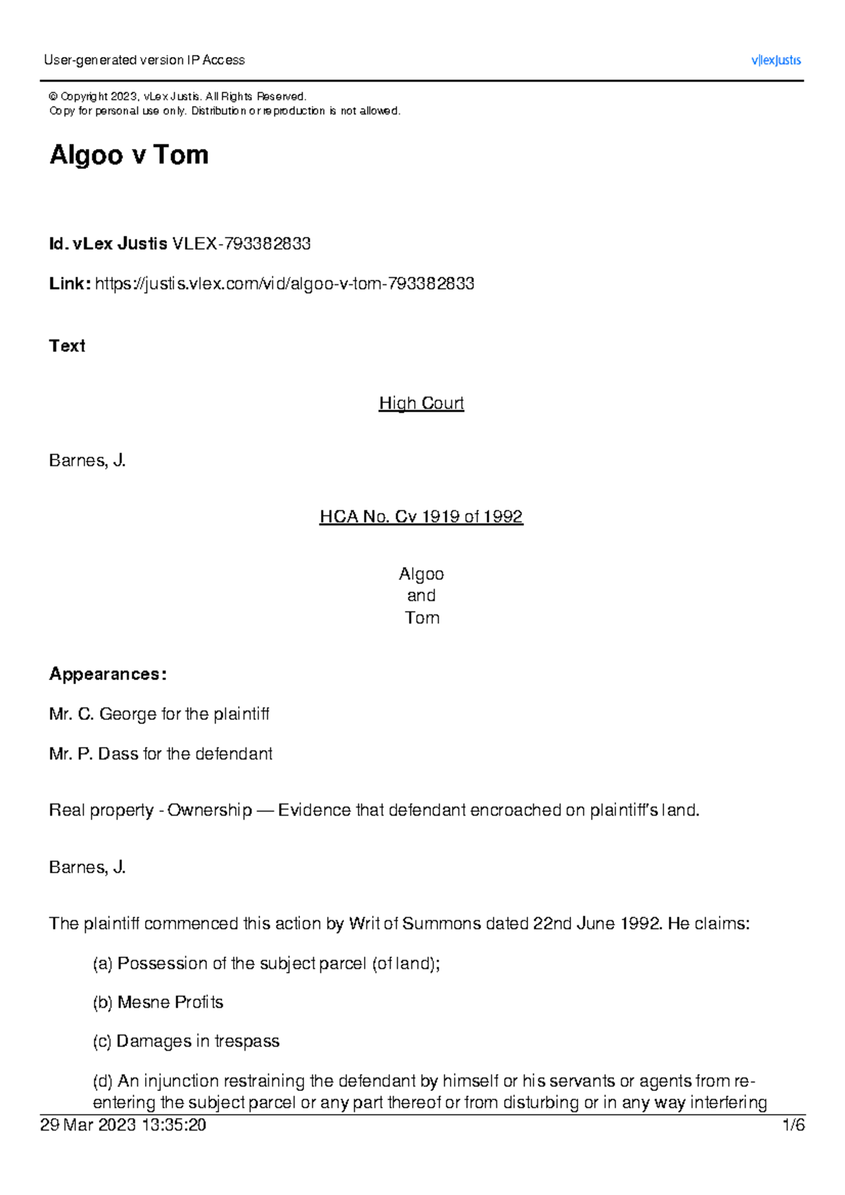 Algoo v tom algoo v tom - lecture notes - © Copyright 2023, vLex Justis ...