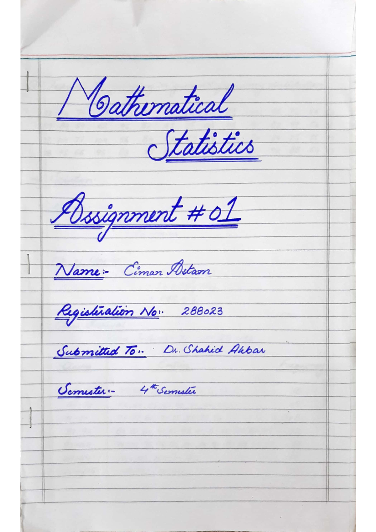 Stats Assignment - Probability and Statistics - Studocu