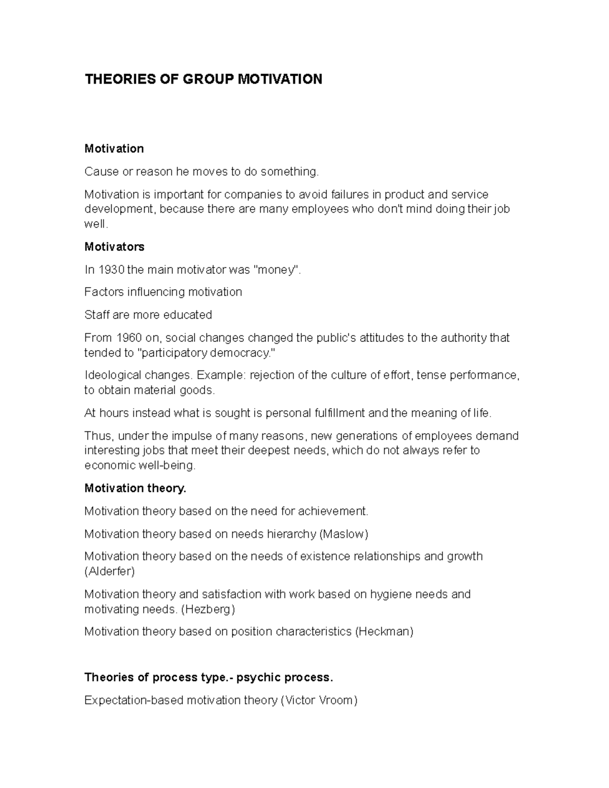 Theories of group motivation - THEORIES OF GROUP MOTIVATION Motivation ...