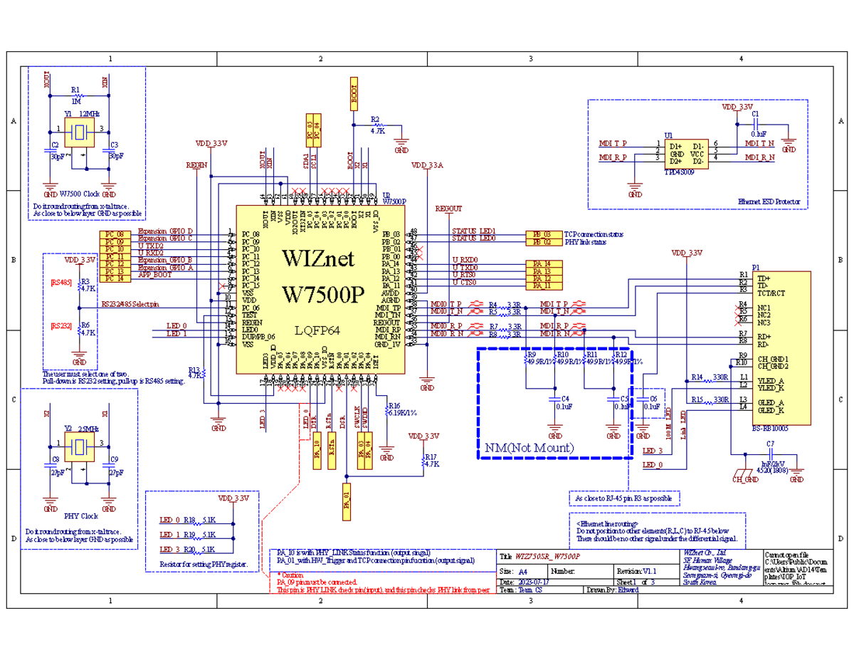 Wiz750sr v1 - 1 1 2 2 3 3 4 4 D D C C B B A A 1 WIZnet Co., Ltd. 5F, Humax Village Hwangseaul-ro ...