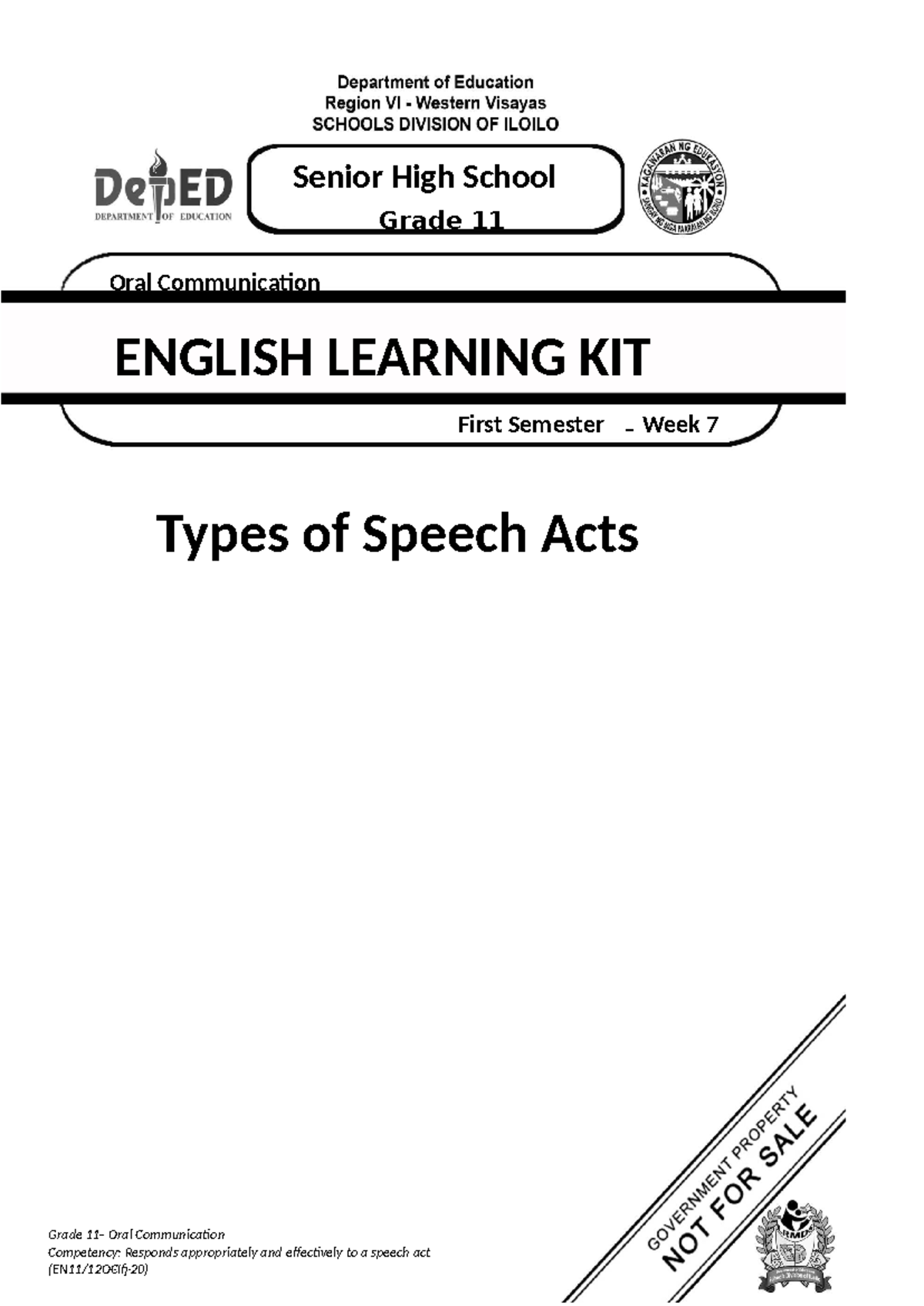 oral com week 7 module - 1 ####### Grade 11– Oral Communication ...