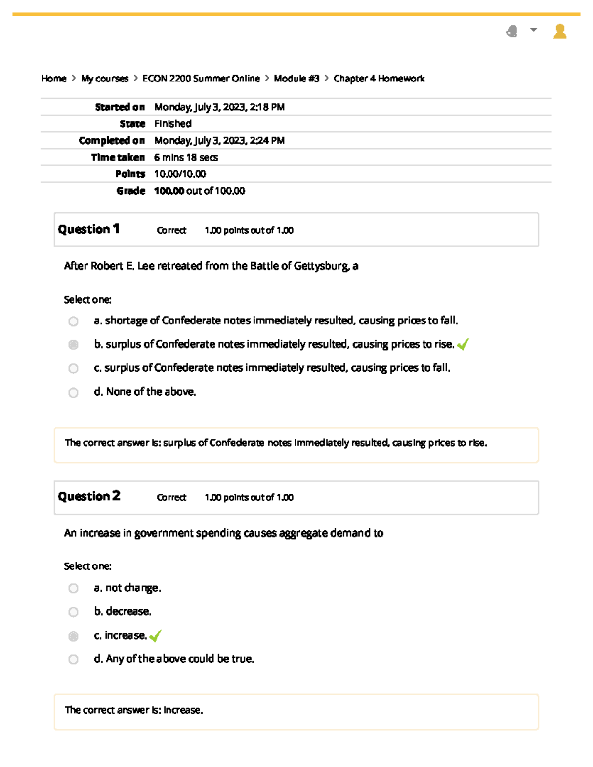 Chapter 4 Homework - Practice - ECON 2200 - UGA - Studocu