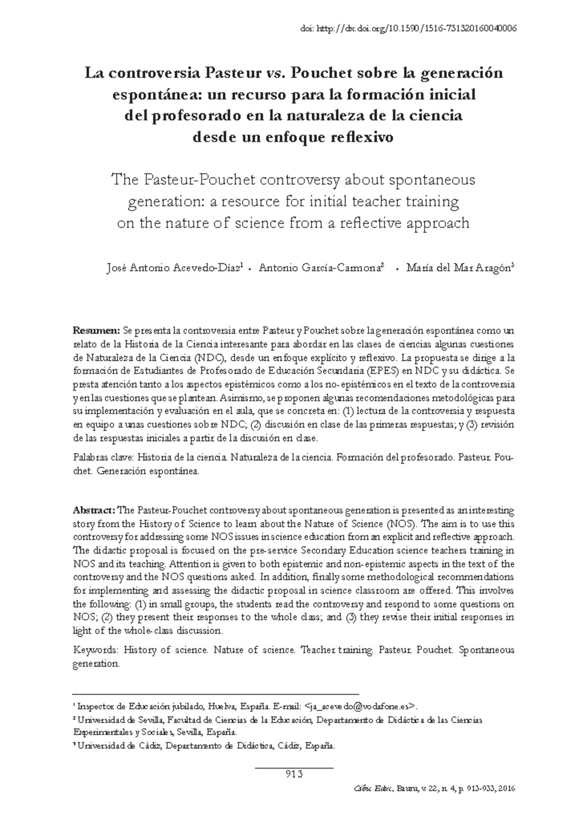 Controversia Pasteur y Pouchet - 913 1 Inspector de Educación jubilado ...