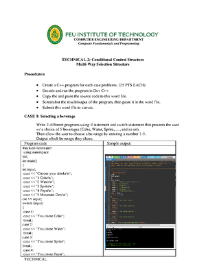[SA1- Technical] Technical Assessment 1 - TECHNICAL 1 TECHNICAL 1 ...