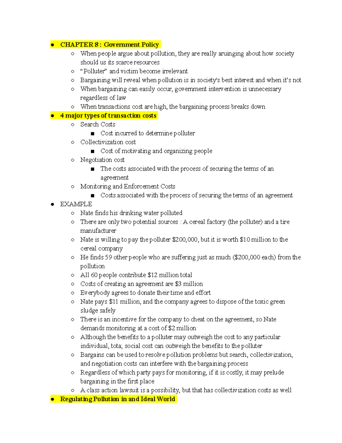 Chapter 8 - CHAPTER 8 : Government Policy When people argue about ...
