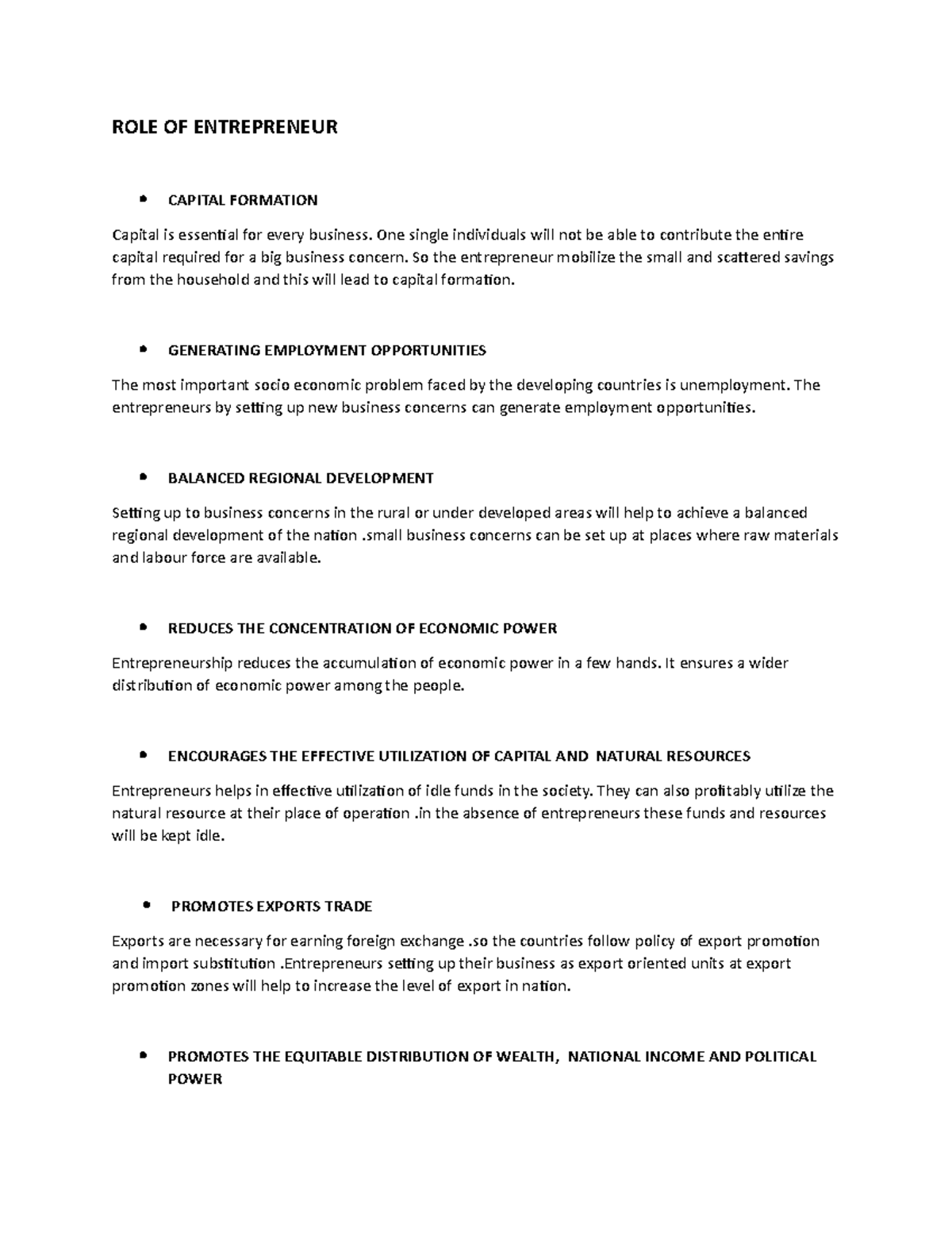 ROLE OF Entrepreneur - ROLE OF ENTREPRENEUR CAPITAL FORMATION Capital ...