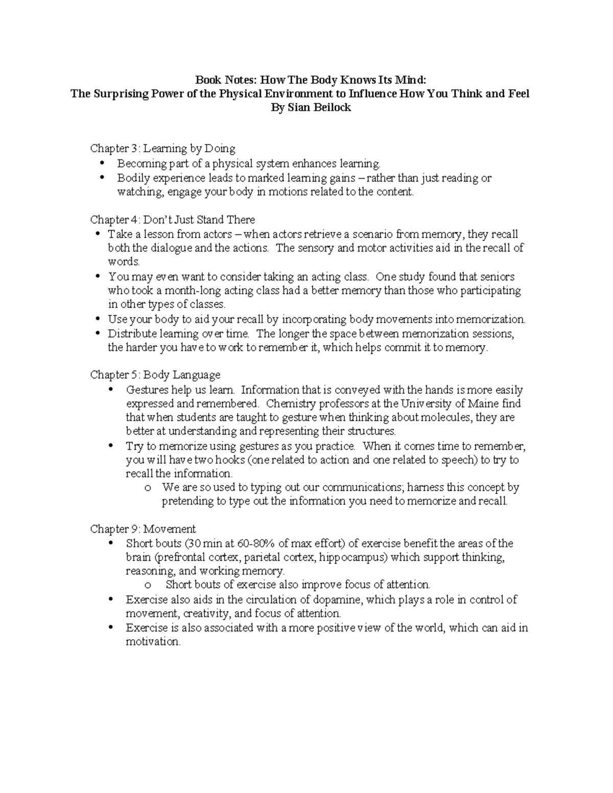 Book Notes.How the Body Knows Its Mind - Book Notes: How The Body Knows ...