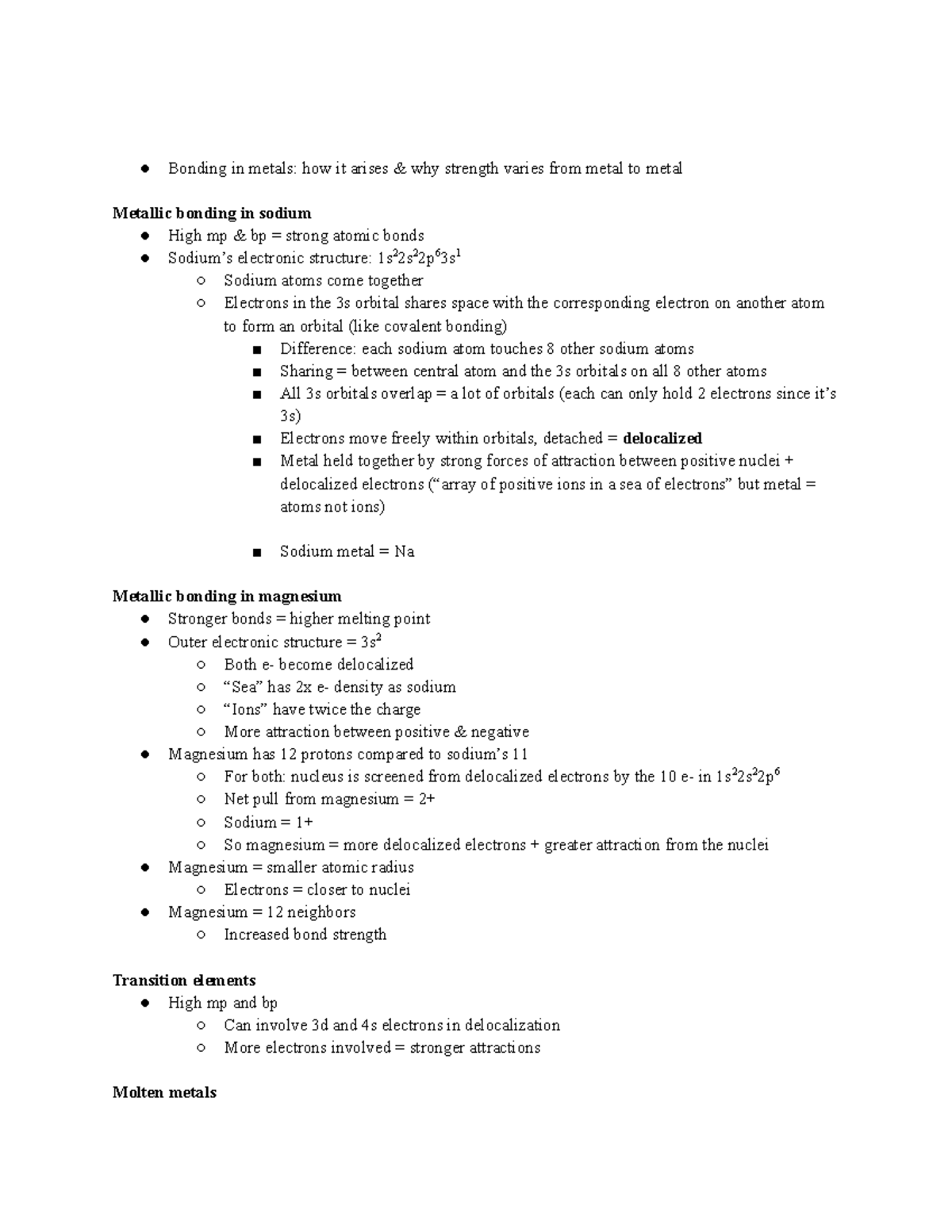 Metallic bonding - General chemistry notes - Bonding in metals: how it ...