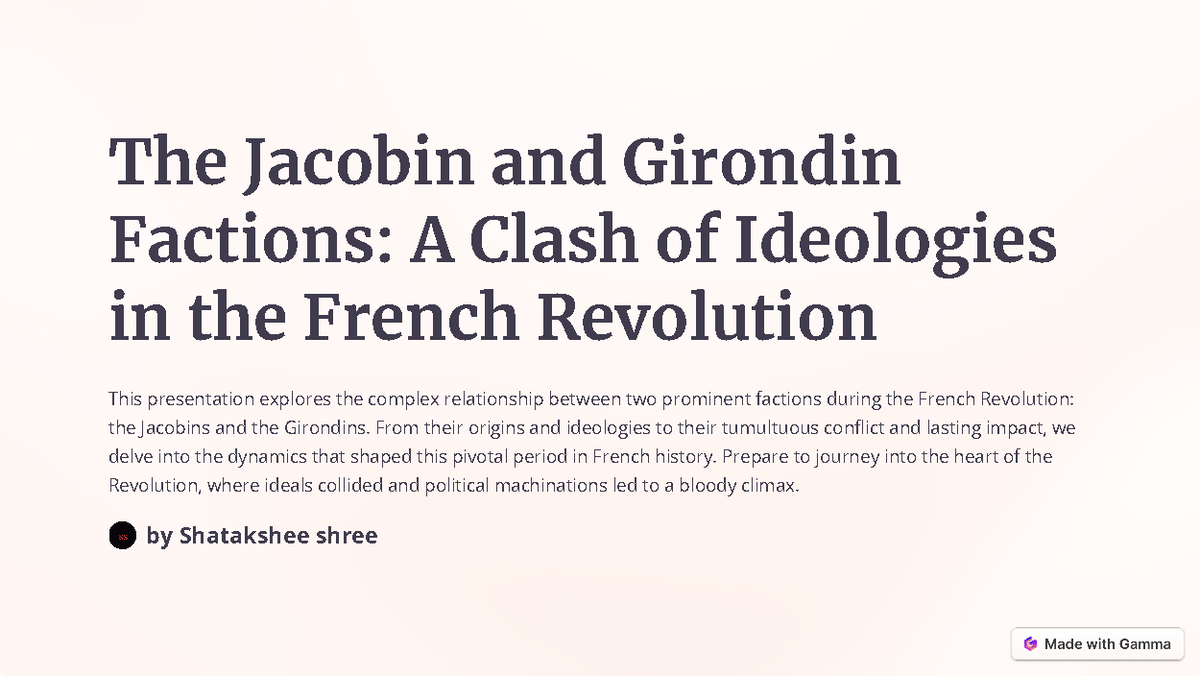 The Jacobin and Girondin Factions A Clash of Ideologies in the French ...