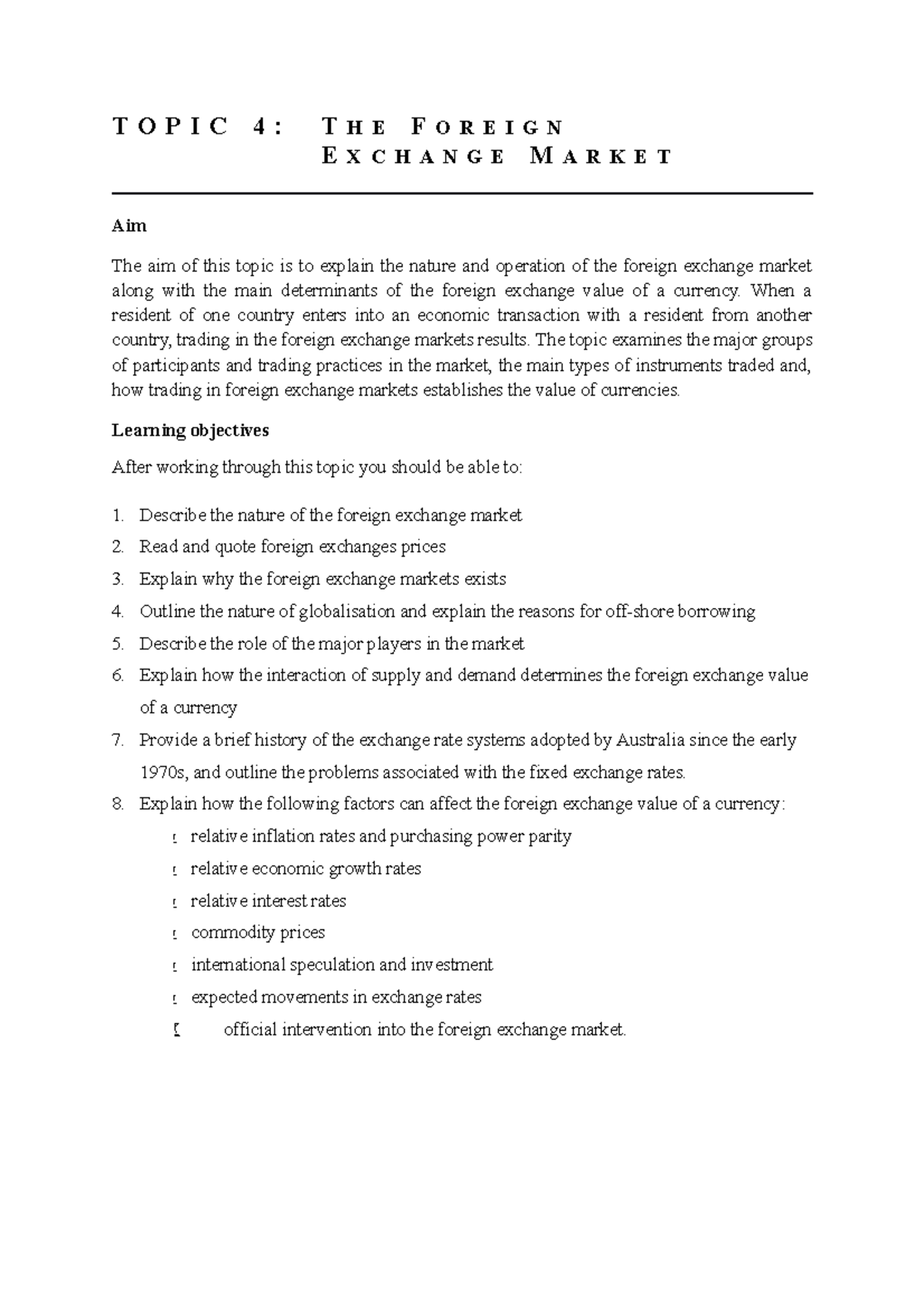 Foreign Exchange Notes - 1002 - RMIT University - Studocu