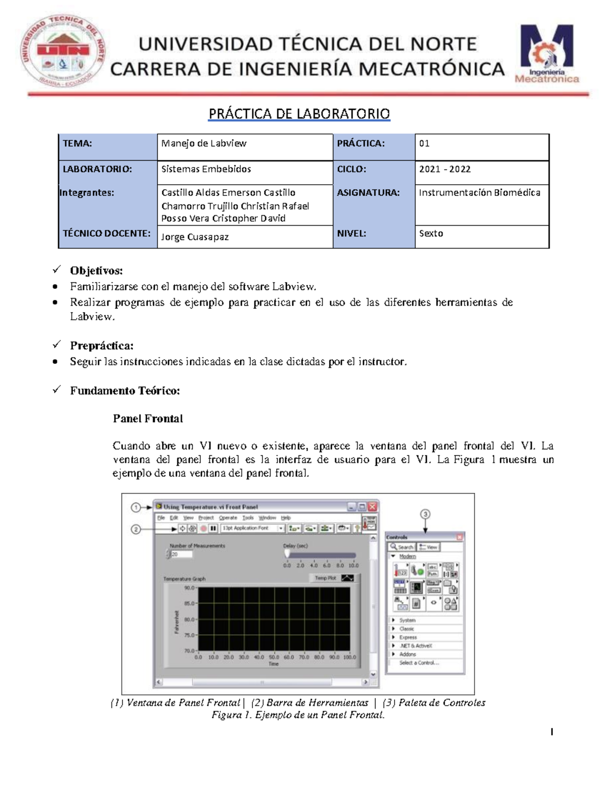 Ejercicios de labview - TEMA: Manejo de Labview PRÁCTICA: 01 ...