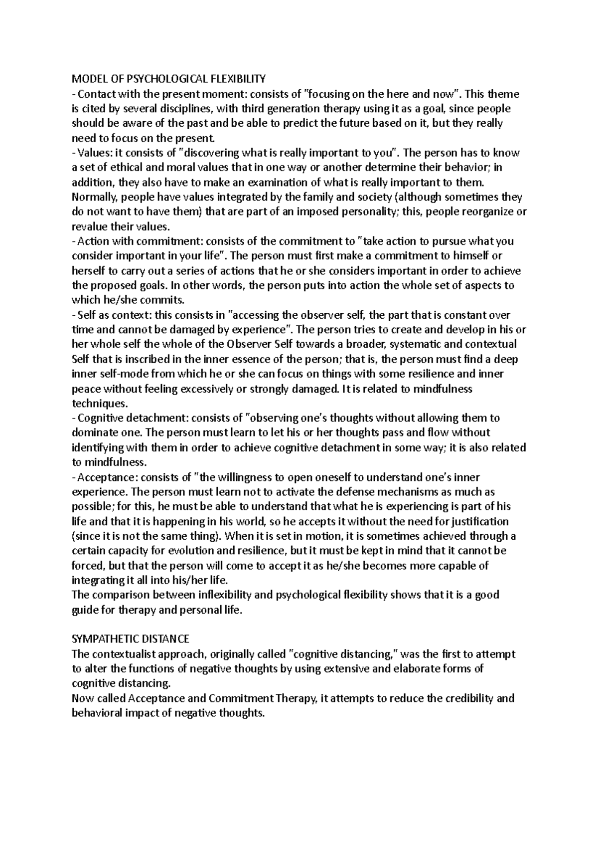 Model OF Psychological Flexibility - MODEL OF PSYCHOLOGICAL FLEXIBILITY ...