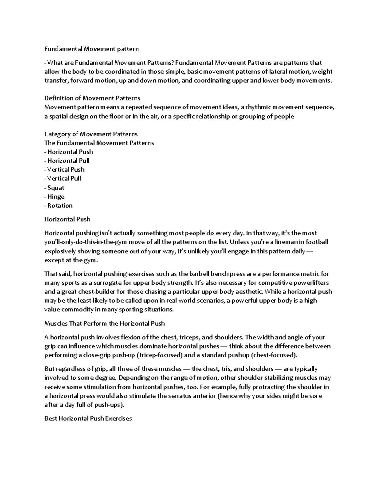 Pathfit UNIT 1 - Fundamental Movement pattern What are Fundamental ...